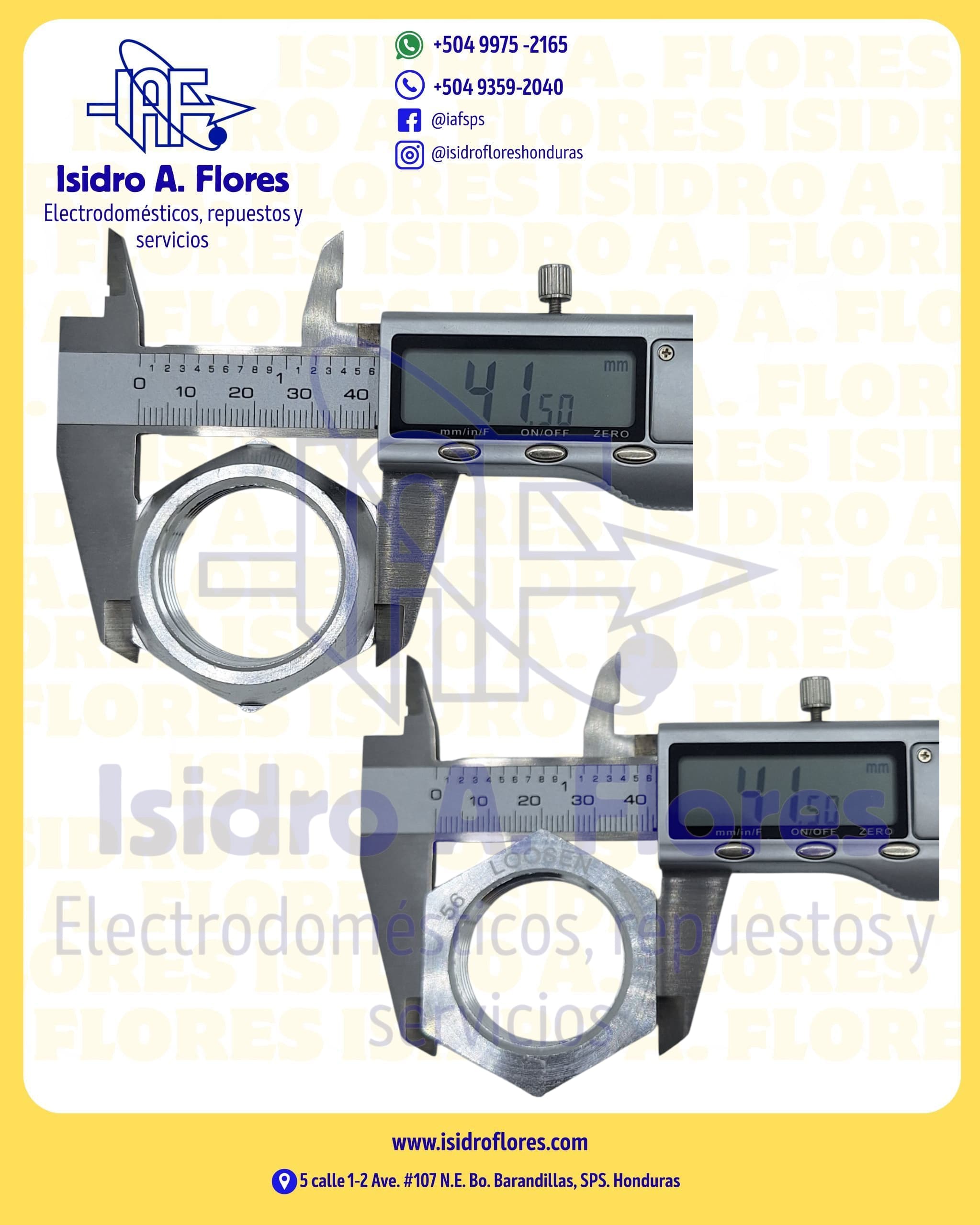 Tuerca rosca izquierda genérica, para Lavadora GE Olimpia #56 | Isidro A. Flores