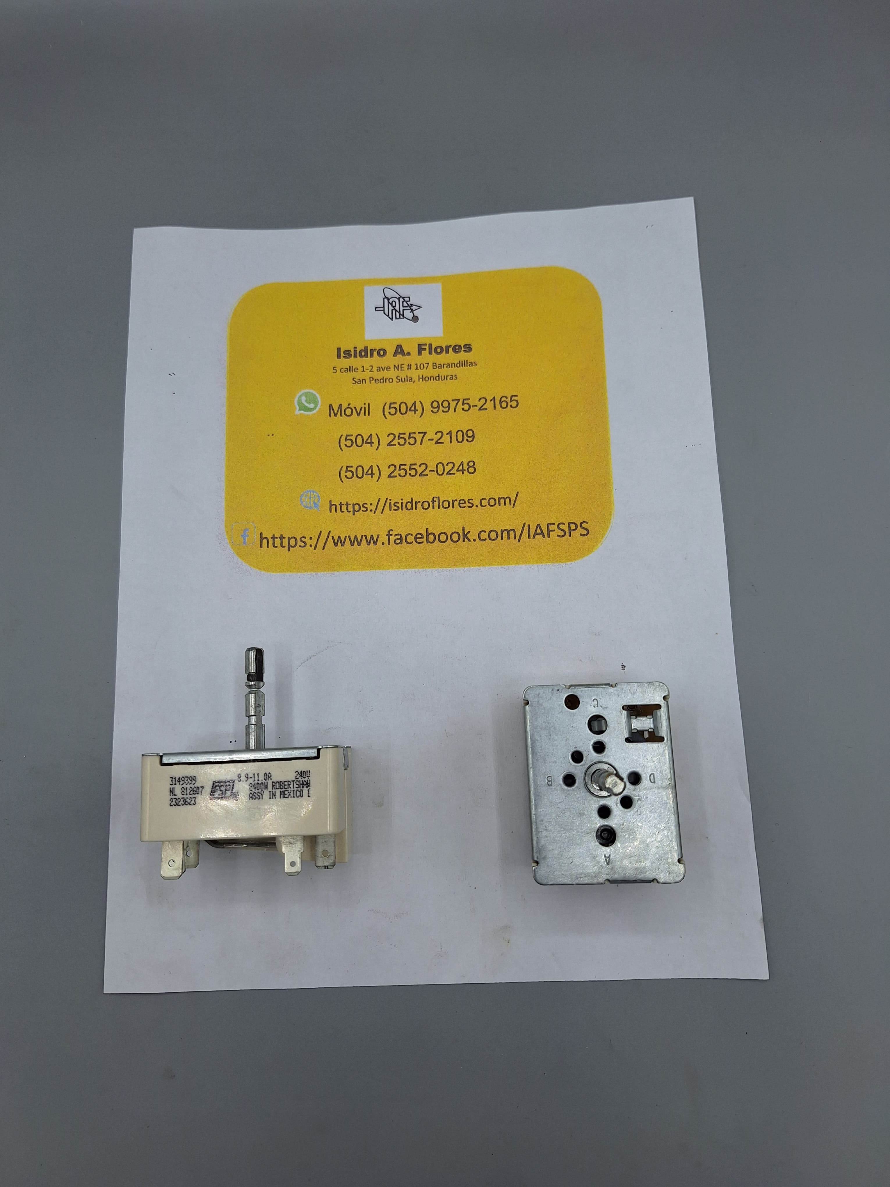 Switch infinito de estufa original Whirlpool 8.9-11.0A | Isidro A. Flores