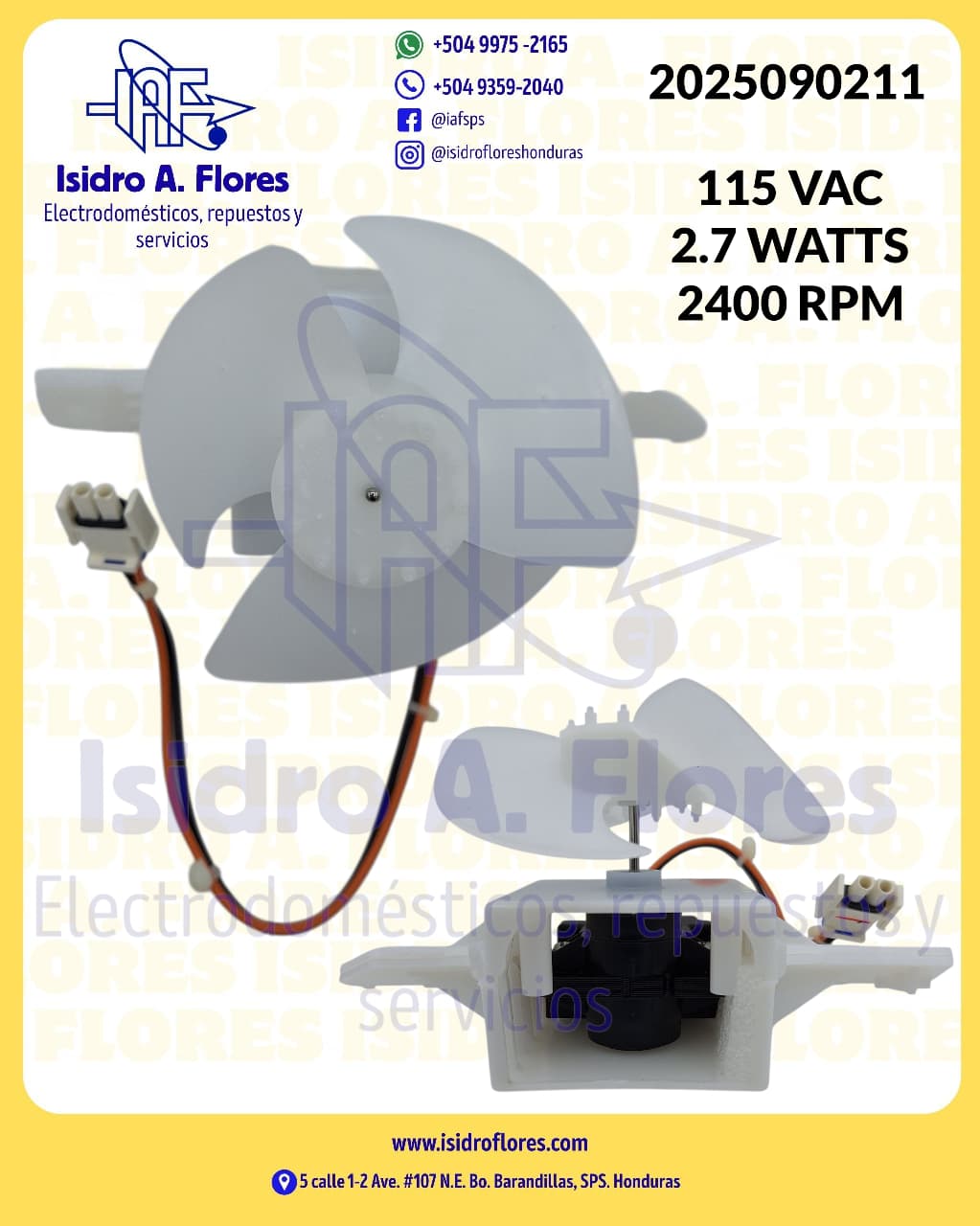 Motor evaporador con aspa y soporte ensamble, original GE - Mabe 115V ...