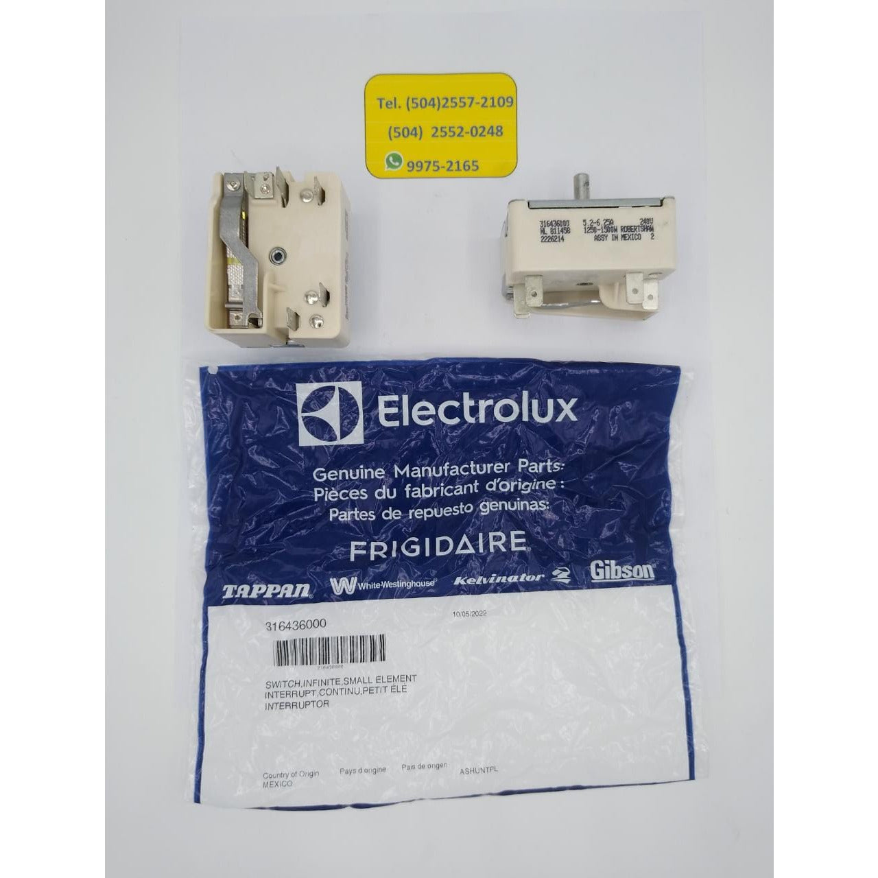 Switch infinito Frigidaire 5.2-6.25, 240V amperios para resistencia ...